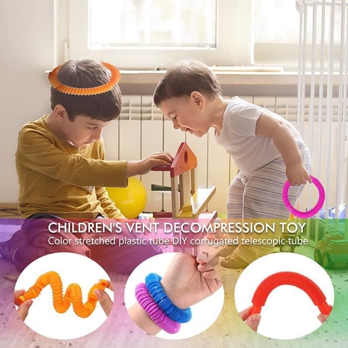 Jouet sensoriel - Pop Tubes - Mini tubes anti-stress - 6 pièces ...