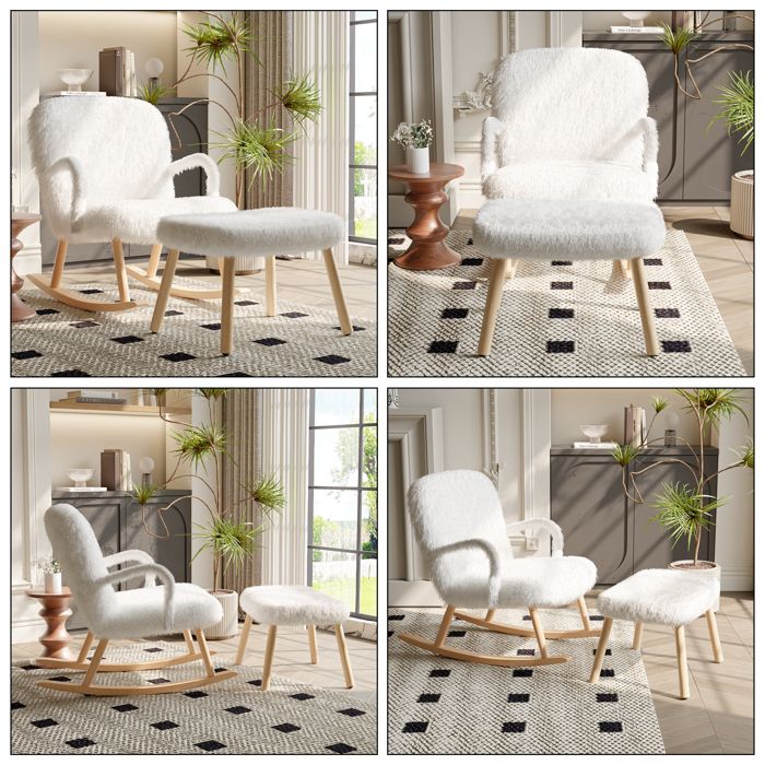 Fauteuil à Bascule,Chaise à Bascule Relax,Rocking Chair Allaitement ...