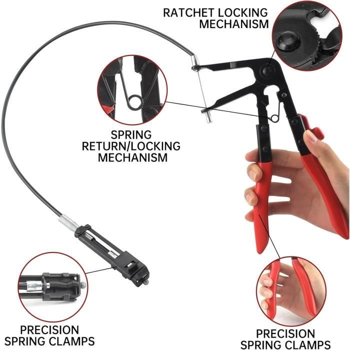 2 Pièces Pince Collier De Serrage, Pince A Collier Durite, Pince Collier Echappement, Pince ...