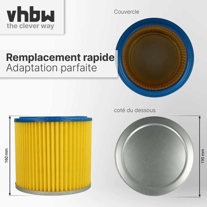 Filtre rond - VHBW - 10x - Compatible Shop-Vac 7408 P, Euromac V 10 ...