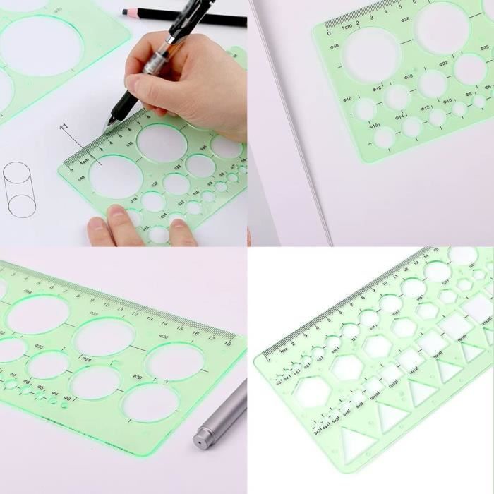 Normographe pour Croquis et Schémas,Gabarit Architecte,Regle Pochoir ...