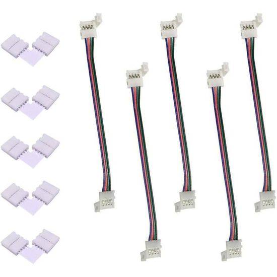 Connecteur d'angle de Bande LED RGB 5050 LED Strip Connector Connecteur ...