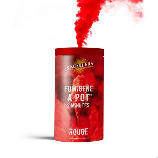 Fumigène en Pot 2 MINUTES couleur Rouge - Allumage à mèche, durée 120 ...