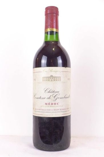 Médoc château comtesse de gombault cru bourgeois rouge 1992 - bordeaux ...