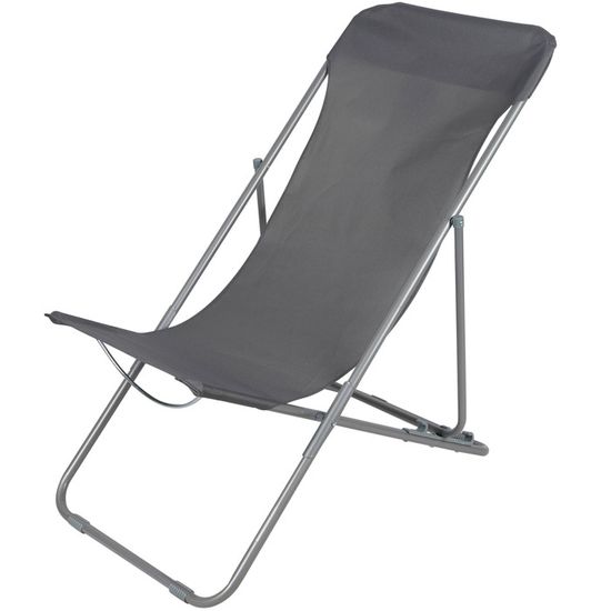 Chaise longue pliante chilienne métal gris anthracite 85x56x90cm ...