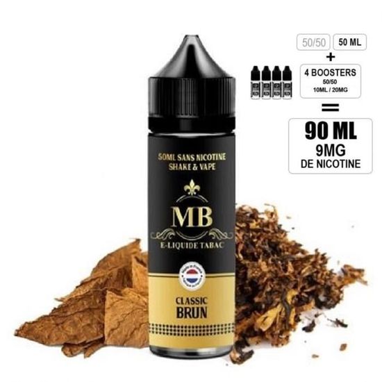 ELIQUIDE 90ML en 9MG de nicotine - MARQUE : MB - SAVEUR : TABAC CLASSIC BRUN - Cdiscount Au ...