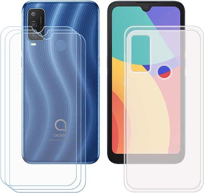 Coque Transparente Alcatel 1L Pro 2021 3 Films Verre Trempé Anti-Choc ...