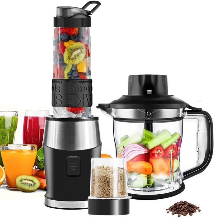 Blender Mixeur 3-en-1, 700W Blender Smoothie 24000 tours/min, avec pot ...