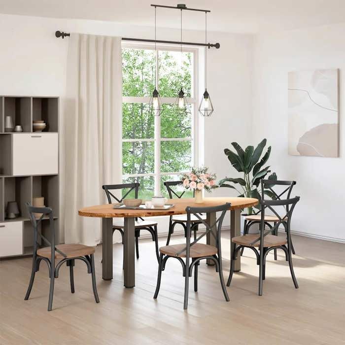 Meilleures Table de cuisine - KIMMY - 220x100x74 cm - Bois de chêne ...