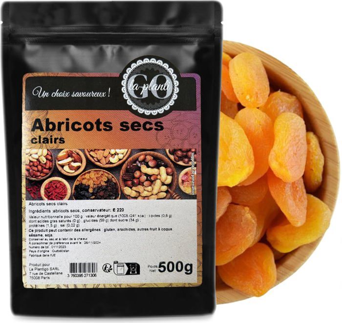 Abricots secs clairs 500 g - LA PLANTIGO - Cdiscount Au quotidien