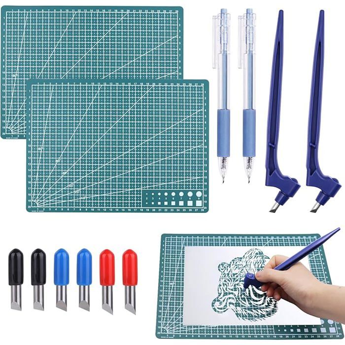 Stylo coupeur rotatif à 360° pour scrapbooking avec accessoires ...