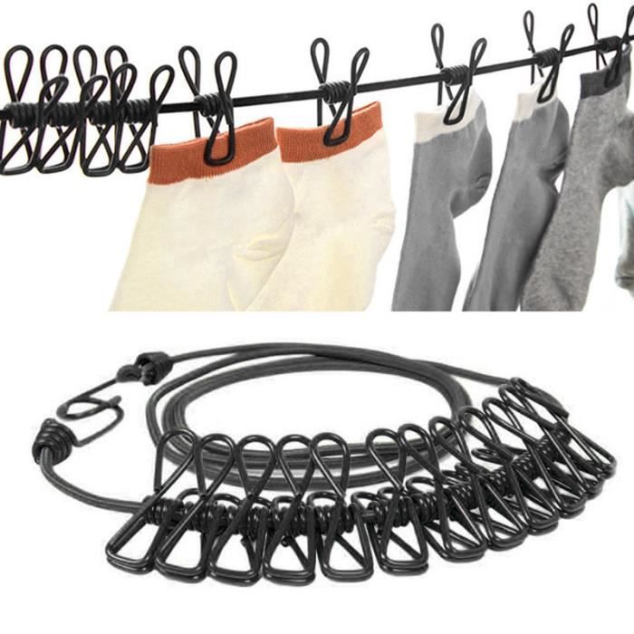 Fil à linge - étendoir,Corde à linge rétractable Portable,ligne de ...