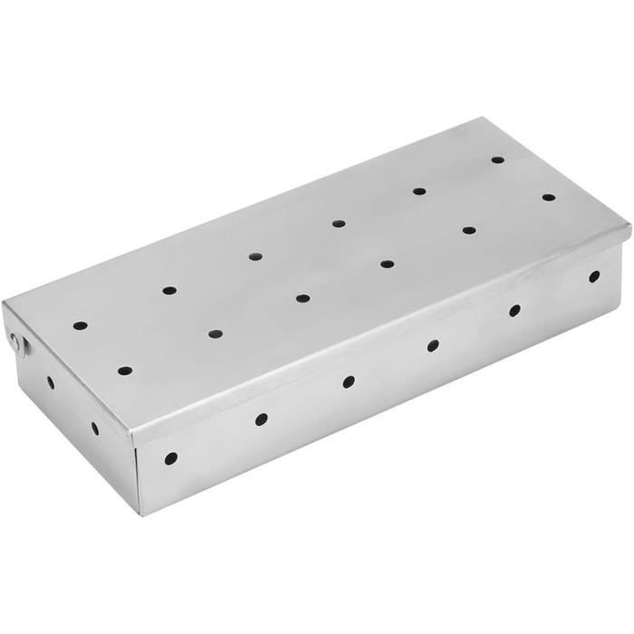 Boîte à fumer en acier inoxydable pour barbecue au charbon de bois ...