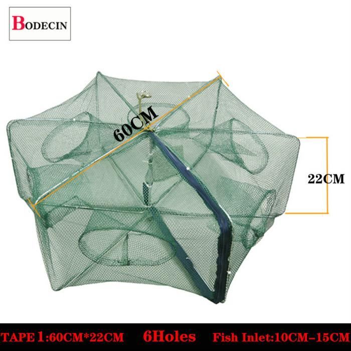 6 trous - Filet de pêche hexagonal replié, pour aquarium, Cage à ...