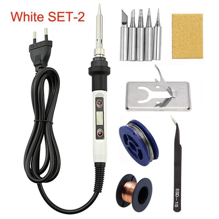 Fer À Souder Électrique À Température Réglable 80w 220v Outils De Réparation De Soudure 110v Lcd ...