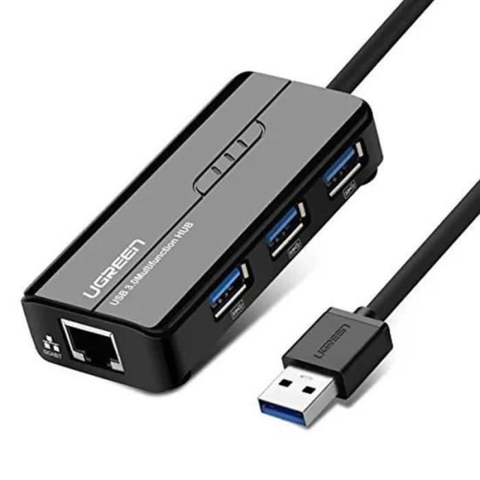 UGREEN Hub USB Réseau Adaptateur 3 Ports USB 30 RJ45 Gigabit Ethernet ...