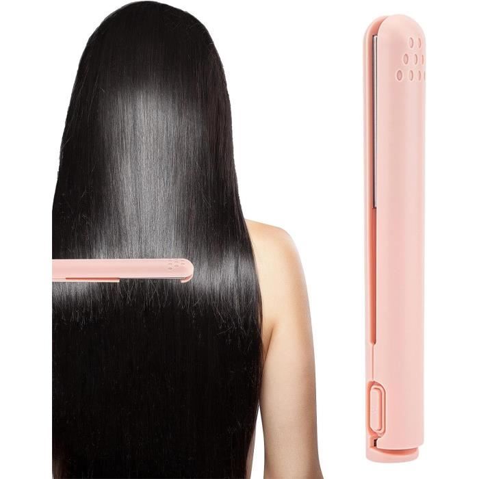 Mini Lisseur Cheveux Court,2 En 1 Usb Bigoudi Lisseur À Lisser Portable ...