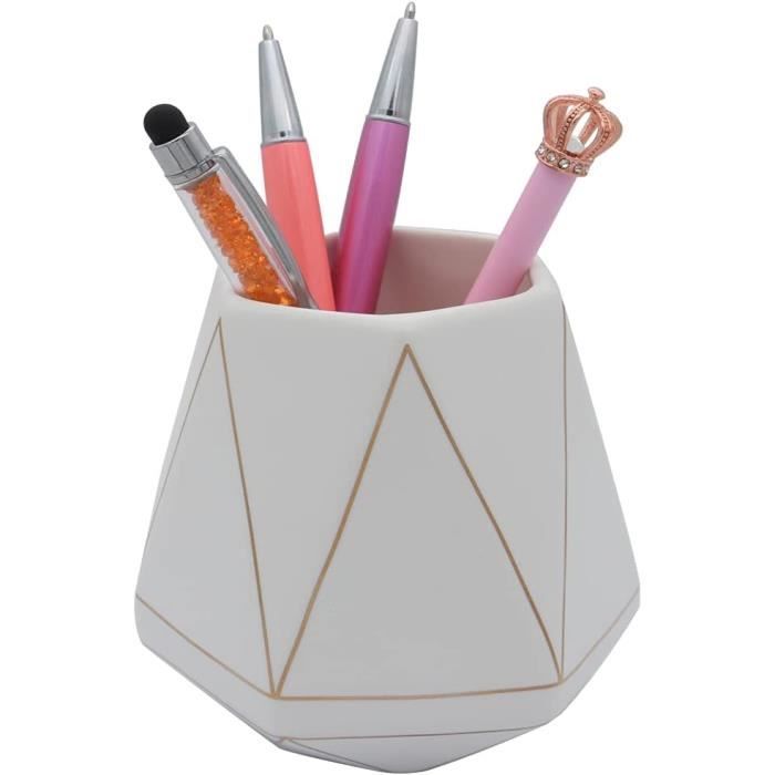 Porte-Stylo Géométrique En Céramique, Motif Polyèdre À Rayures Dorées ...