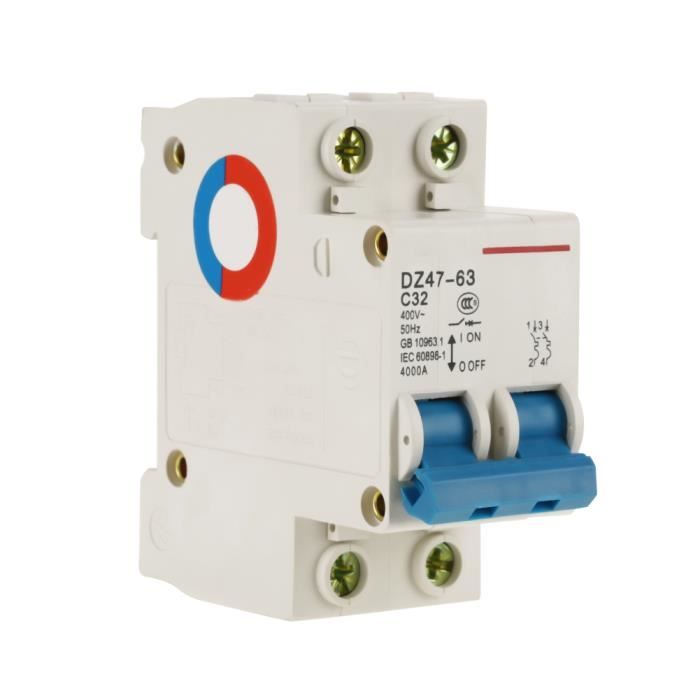 EJ.life Mini disjoncteur Disjoncteur miniature 2P 32A 400V pour système de distribution d ...