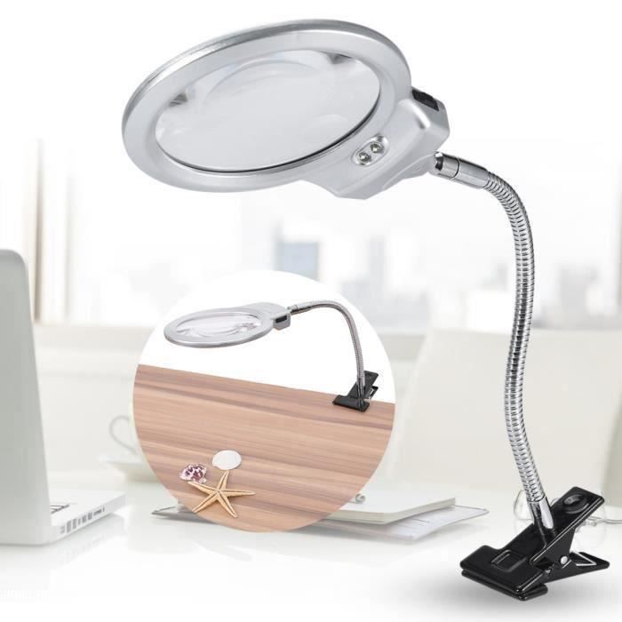 FLYING-Q132268 Loupe de bureau éclairée grande loupe de table de 18 ...