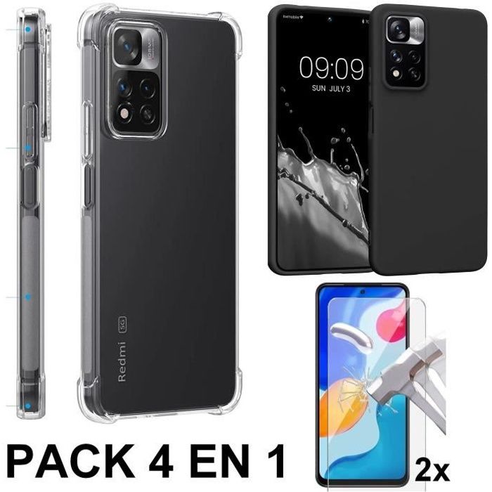 Coque pour REDMI NOTE 11 PRO PLUS - MASSILIA TECH - Lot de 4 avec 2 ...