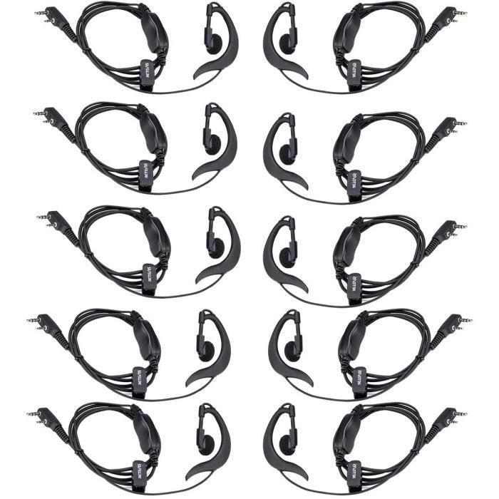 Retevis Talkie Walkie Ecouteur, Casque de Sécurité, Écouteur Forme de G ...