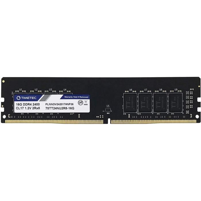 16 Go Ddr4 2400 Mhz Pc4-19200 Non Ecc Sans Tampon 1,2 V Cl17 2Rx8 Double Rang 288 Broches Udimm ...