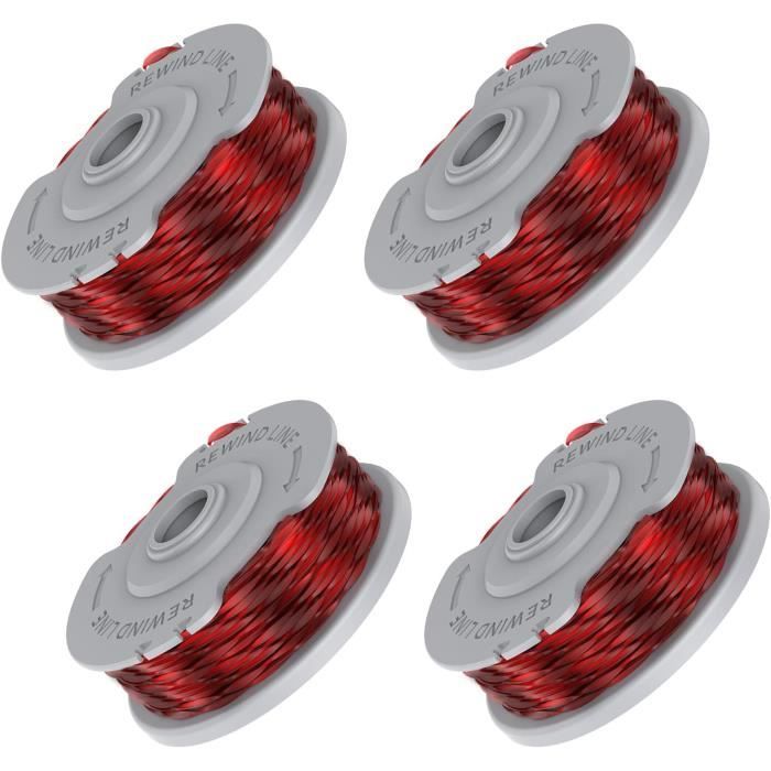 FLY047 510747890 Lot de 4 bobines de fil en nylon pour débroussailleuse Flymo Contour Power Plus ...