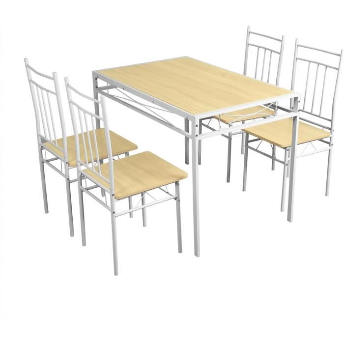 Table à Manger avec 4 chas, Ensemble de Salle à Manger, Table de ...