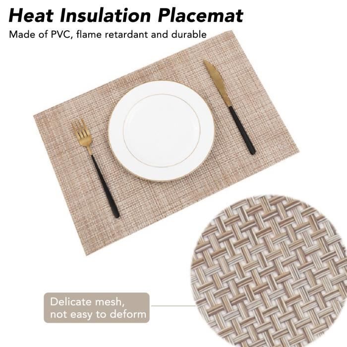 Napperons - TBEST - 6 pièces - PVC - Lavable - Isolation thermique ...