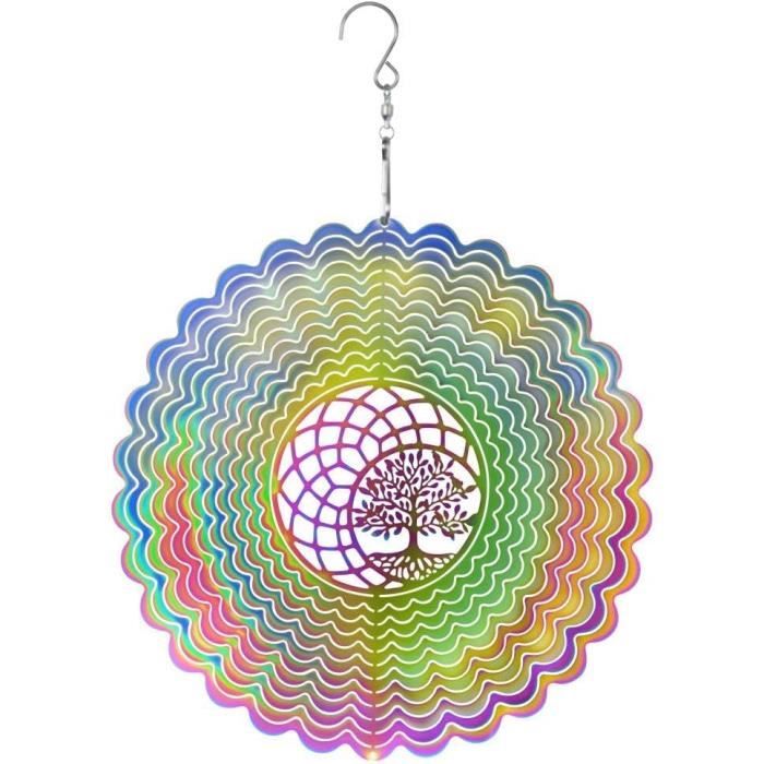 Moulin À Vent Arbre De Vie,Le Moulin À Vent En Acier Inoxydable 3D ...
