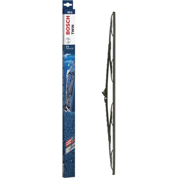 Balai d'essuie-glace traditionnel Bosch Twin 707U, longueur: 700Mm – 1 balai avant[q927 ...