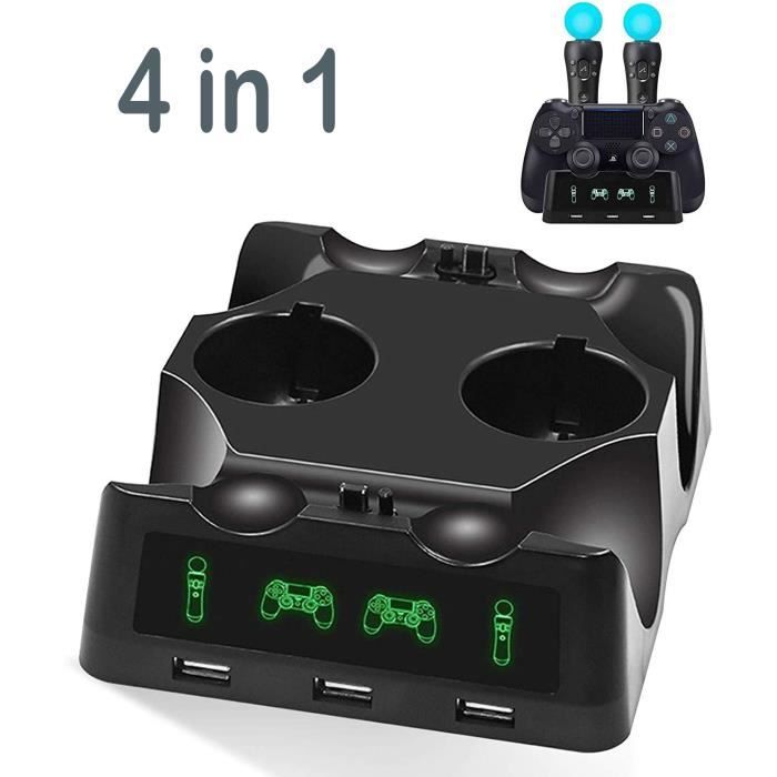 4 in 1 PS4 Controller Chargeur, Chargeur Quad pour PS4 Move Controller ...