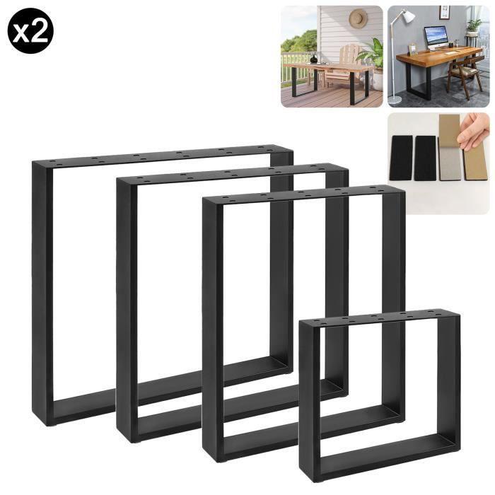 XMTECH Lot de 2 Pieds de Table en Métal, Support Table basse, DIY ...