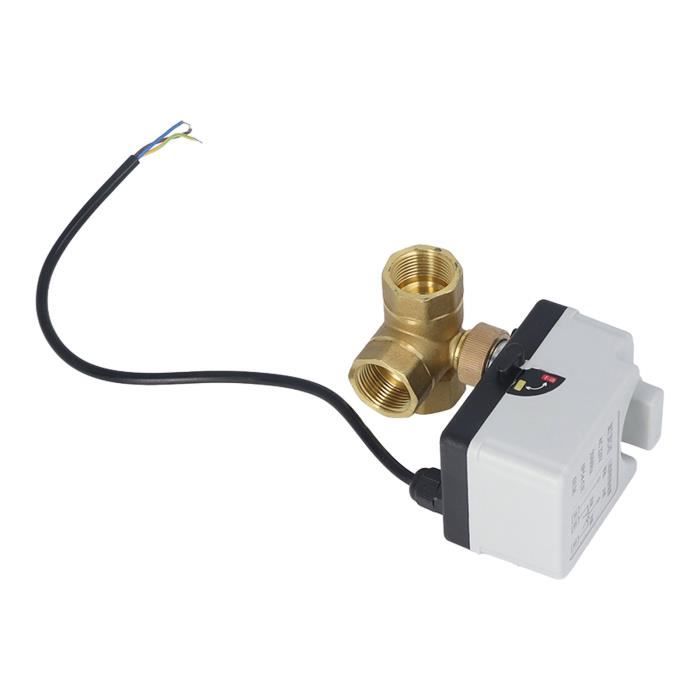 RHO-Vanne à bille DN20 DN20 Ball Valve 3 Voies Main Auto-Intégré En Laiton Ball Valve 3 Fil 2 ...