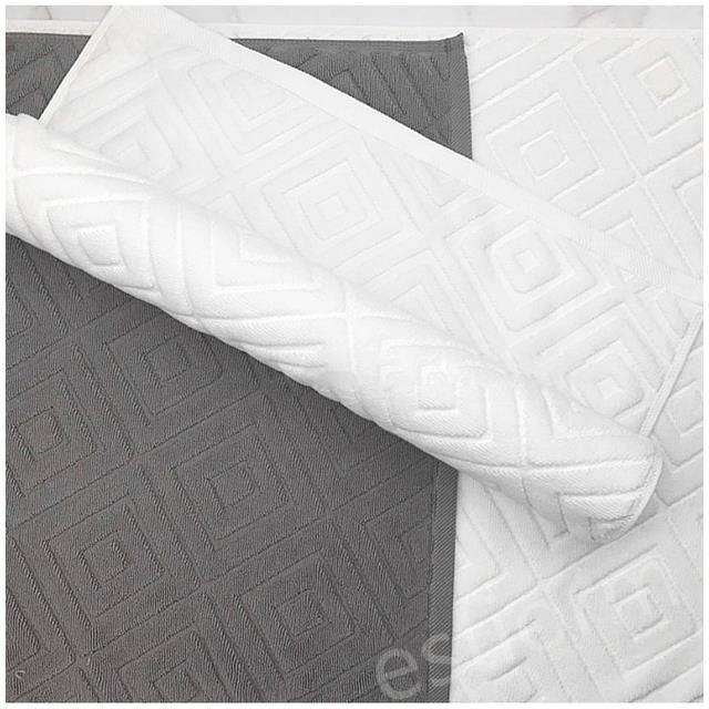 Tapis de bain,white-60x40cm--Tapis de bain en coton épais jacquard ...