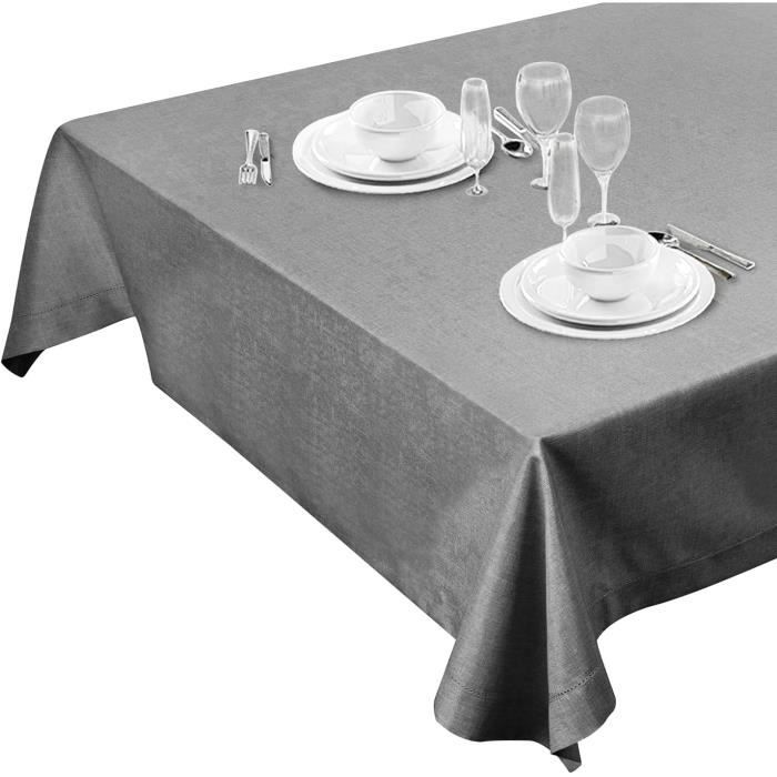 Nappe De Table Carrée Texturée Grise 135 X 135Cm, Nappe De Table Sans ...