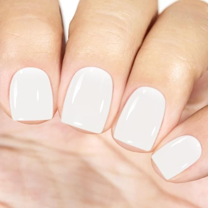 Vernis Gel Semi-Permanent Blanc Laiteux, 8ml Vernis à ongles Naturel ... Vernis Gel Semi-Permanent Blanc Laiteux, 8ml Vernis à ongles Naturel ...
