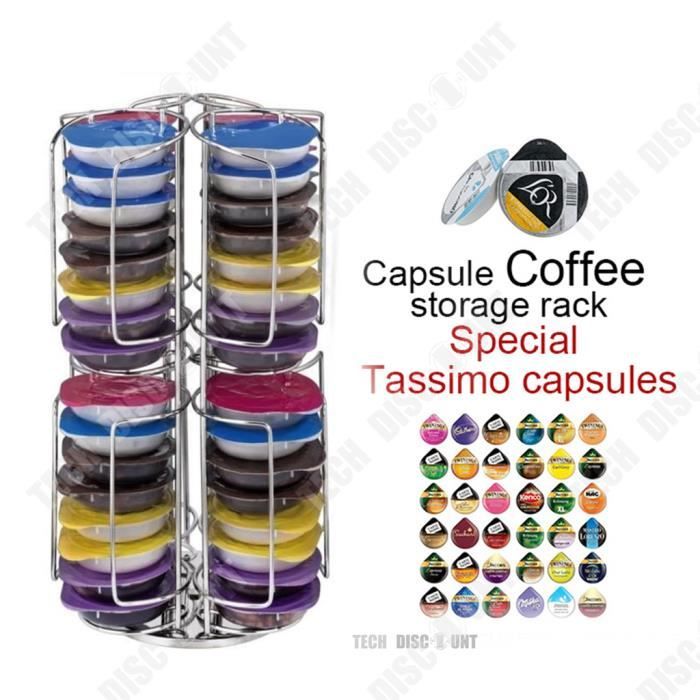 Support de capsule de café - TECH DISCOUNT - Rotatif - Métal chromé - 4 ...