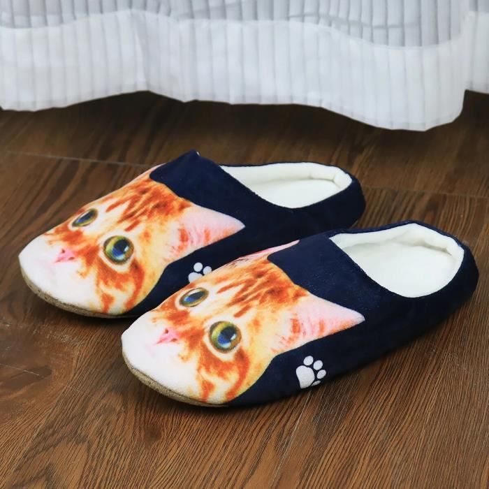 Chaussons - Blue - Chaussons de chat pour femmes - Chaussons chauds ...