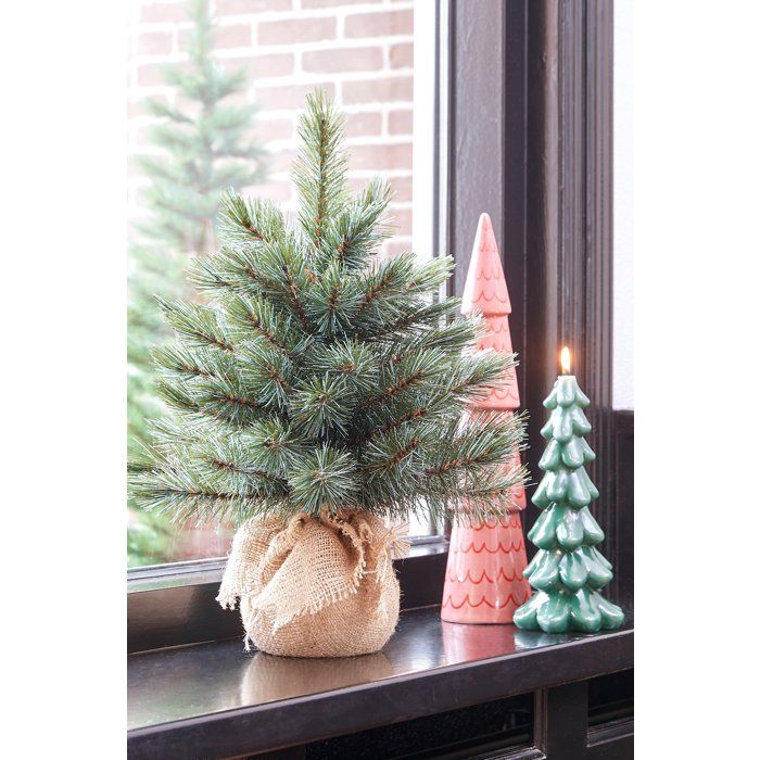 Sapin de Noël Artificiel avec toile de jute Forest frosted - H45 x Ø36 ...