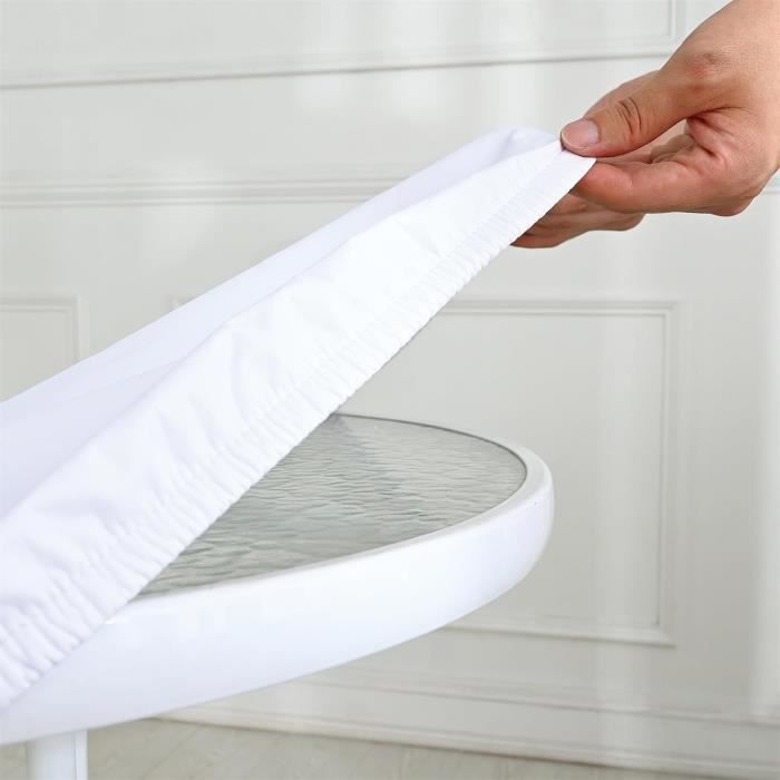 Ronde Nappe Avec Bord Élastique,Nappe De Table Cuir D'Agneau,Nappes ...