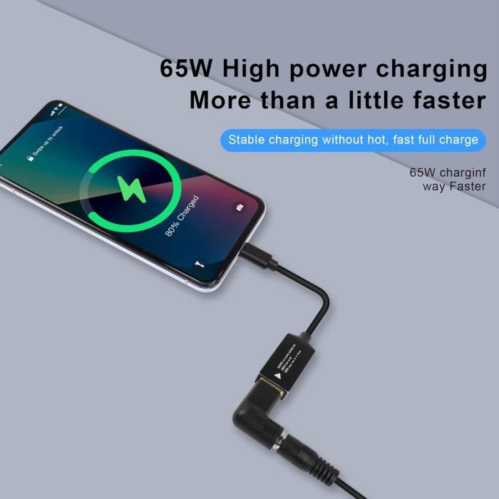 Pd65W Dc35135 Câble De Charge Vers Usb-C Dc 3,5 Mm X 1,35 Mm Femelle ...