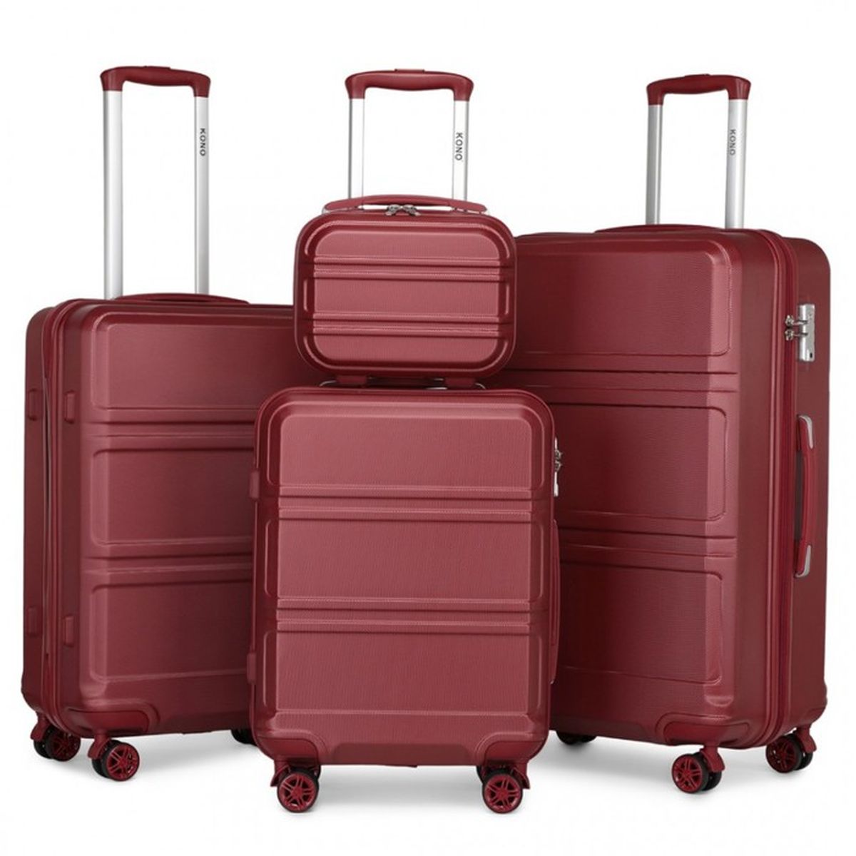 Kono Set de 4 Valises Rigide Bagage Cabine 55cm + Valise Moyenne 65cm ...
