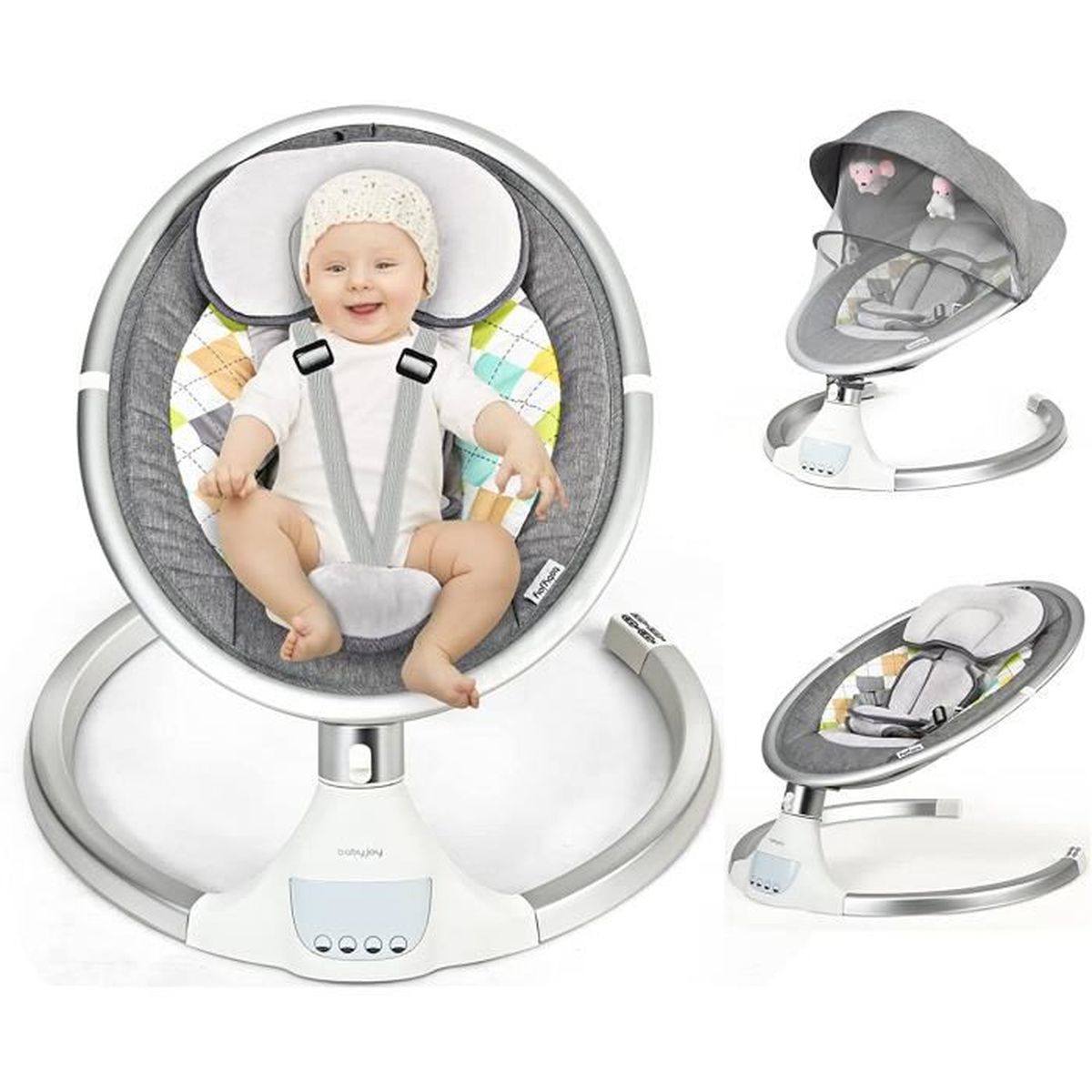 RELAX4LIFE Transat Bébé Électrique avec 5 Amplitudes de Vibrations ...