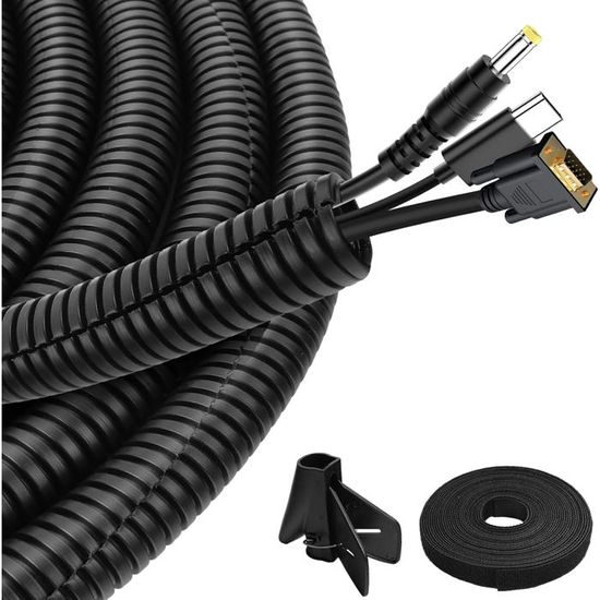 Gaine câble électrique Flexible Gaine annelée Fendue Cache Fil ...