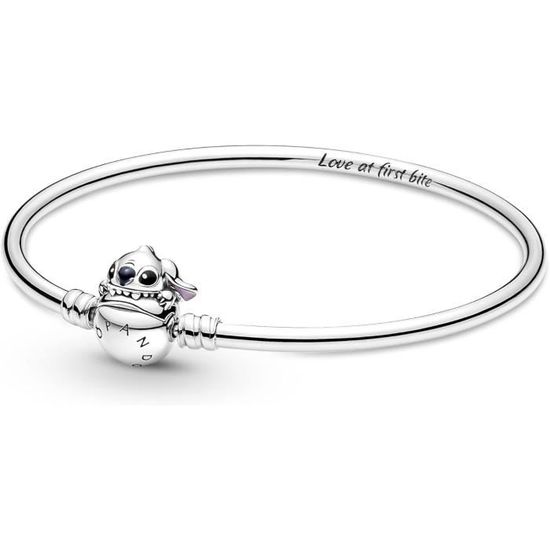 Bracelet jonc Pandora Moments Disney Stitch Biting Clasp Bangle - Achat ...