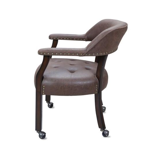 ING Fauteuil à roulettes fauteuil de bureau avec quatre rouleaux (brun ...
