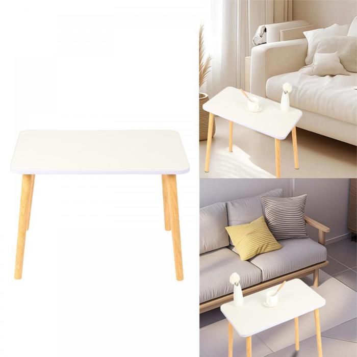 XJING-Mini Table Basse-Table de Lit-Blanc- pour travailler, lire et ...