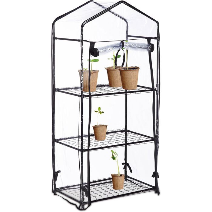 Serre pour Balcon, bâche en PVC, Structure en Acier, 3étagères, HxLxP ...